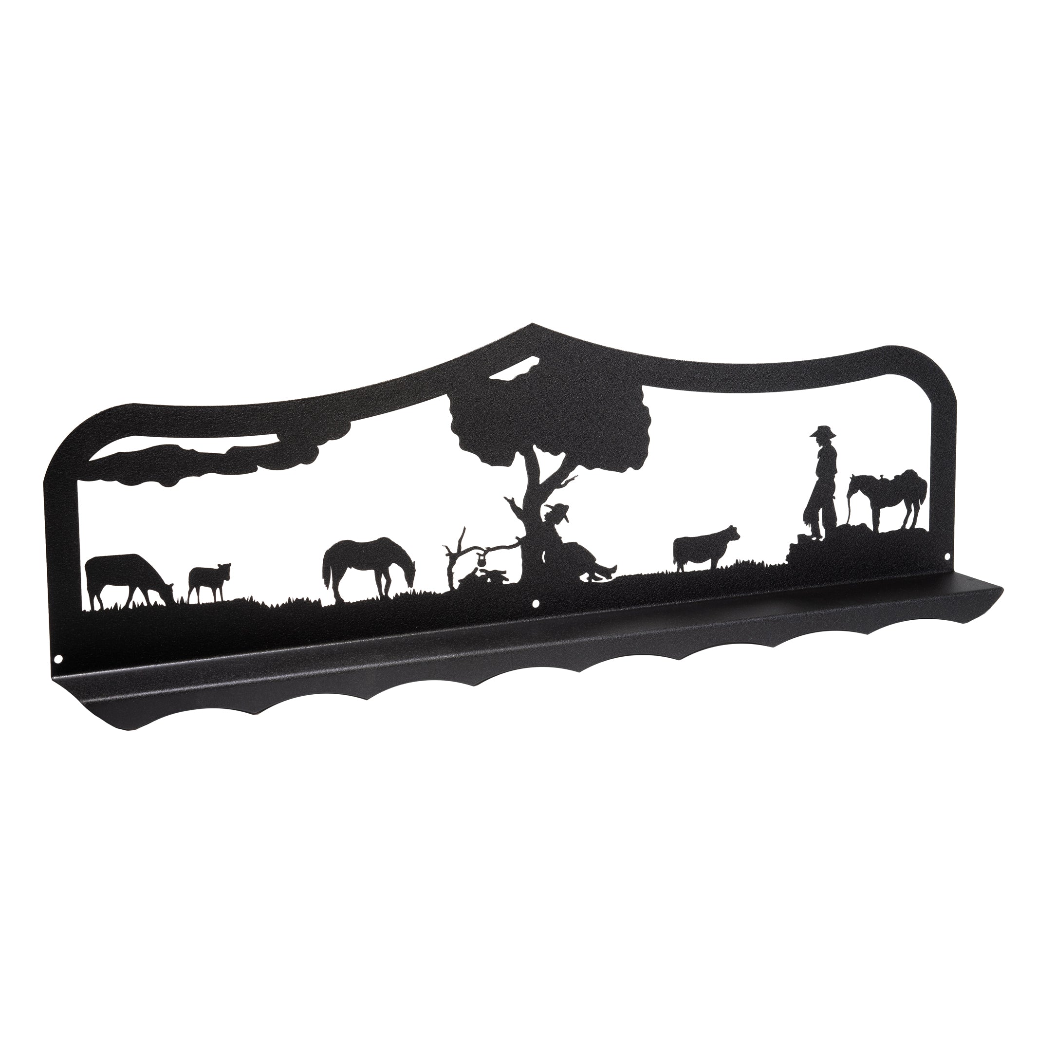 Sleepy Cowboy Wall Shelf - 32 1/2" x 10" x 3" – JE3 Metal Works