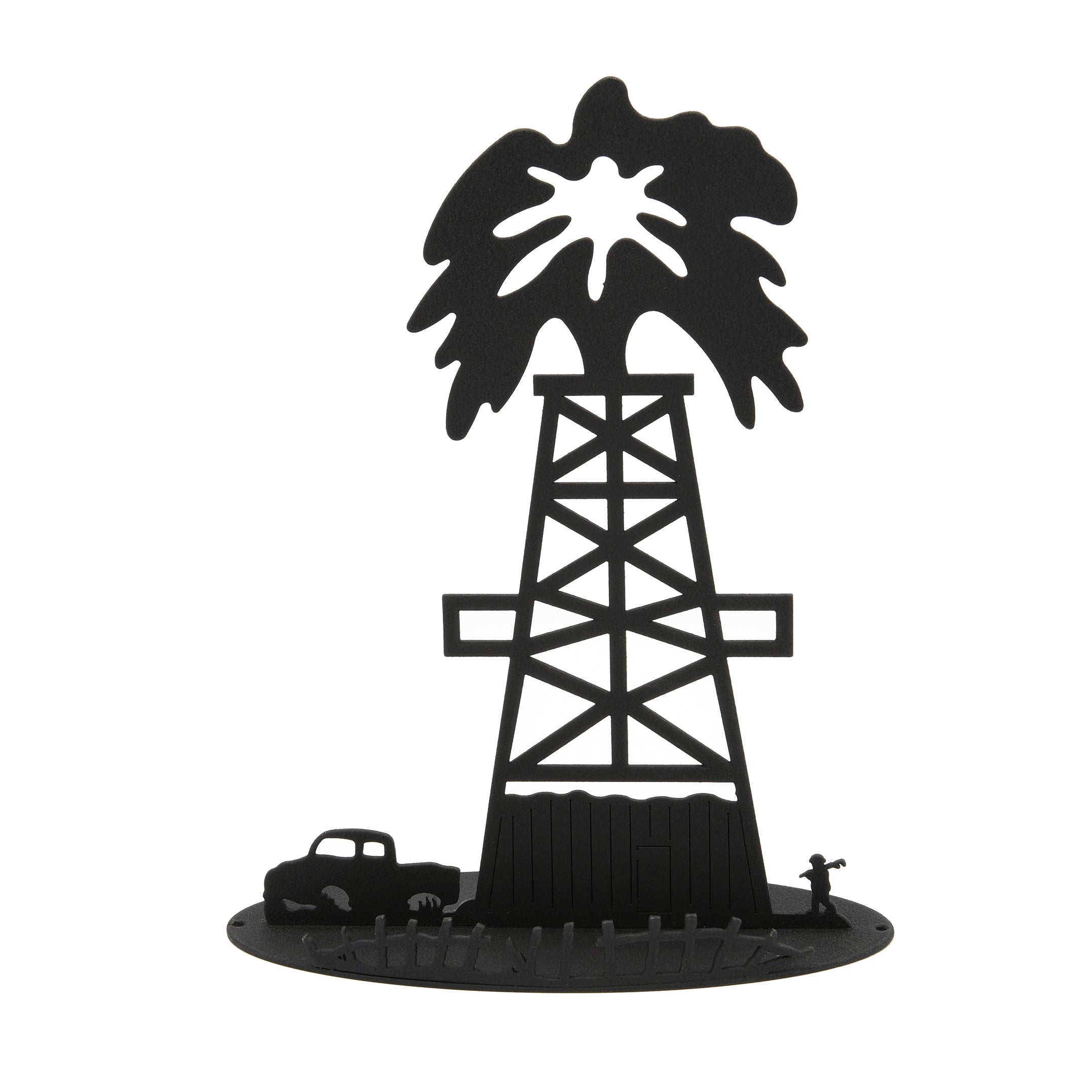 Oil Derrick with Truck Centerpiece – JE3 Metal Works